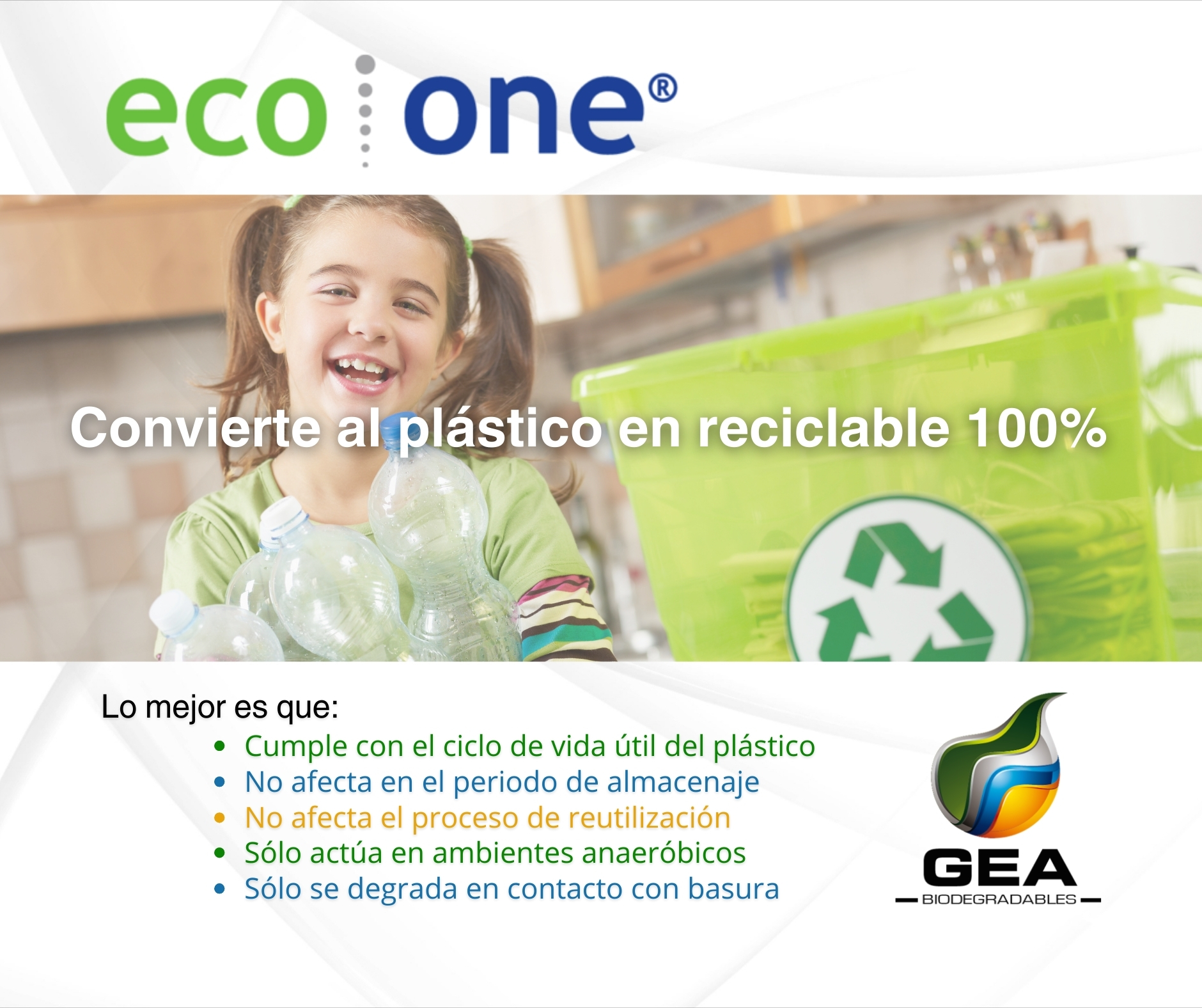 Eco-One Aditivo Biodegradable - GEA - Economía Circular